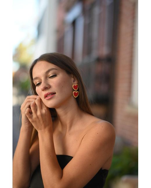 The Pink Reef Double Valentine Heart in Pink | Lyst UK