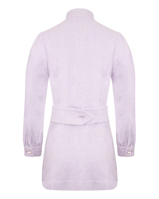 ADIBA Tweed Mini Coat Dress in Purple | Lyst