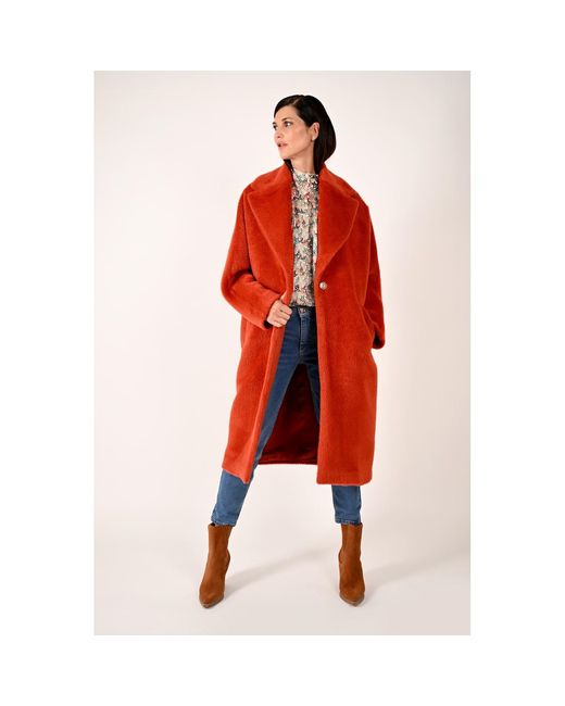 Merlenne Alpaka Deep Coat in Red | Lyst UK