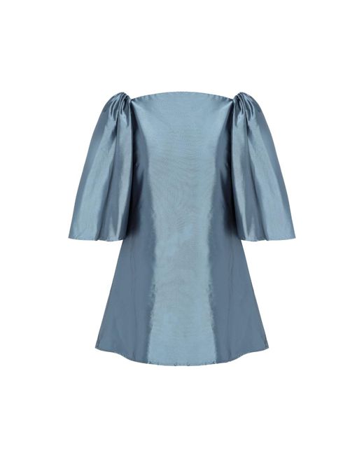 Blue Nude ' / / Delphine Metallic Taffeta Mini Dress in Blue | Lyst