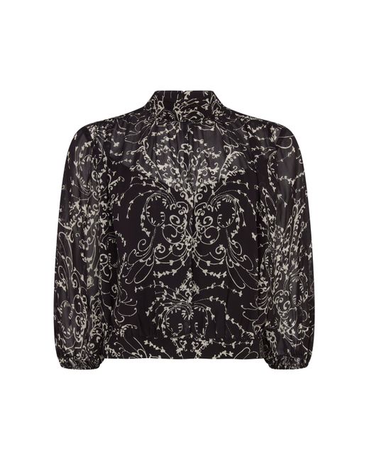 Rose & Nancy Freya Print Blouse in Black | Lyst