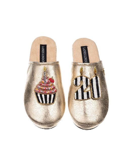 Laines London Laines Softie Slippers With Stripe 21St Birthday & Cake ...
