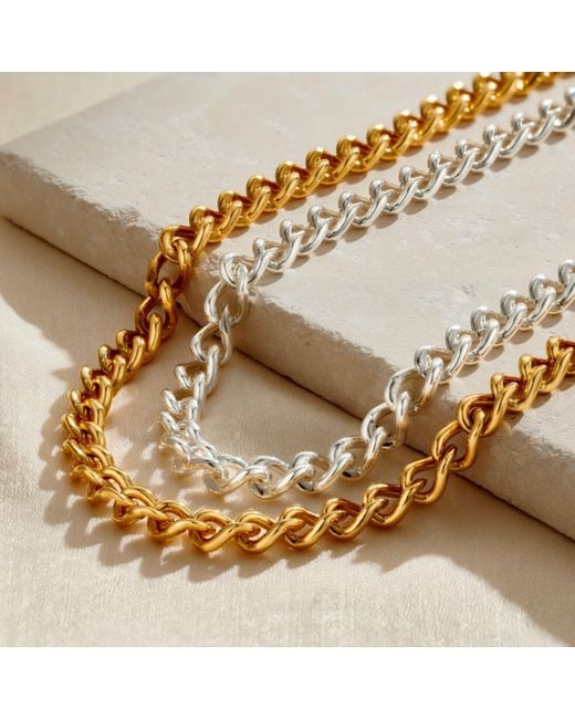 Posh Totty Designs Plated Chunky Curb Chain Necklace in Metallic | Lyst