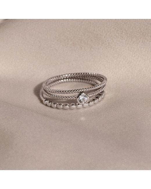 Diamonbliss Marilyn Monroe Set Of Three Rings in Metallic | Lyst UK