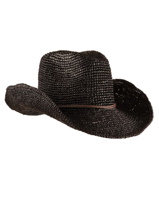 Shaded the Label Fowey Straw Cowboy Hat in Black | Lyst UK