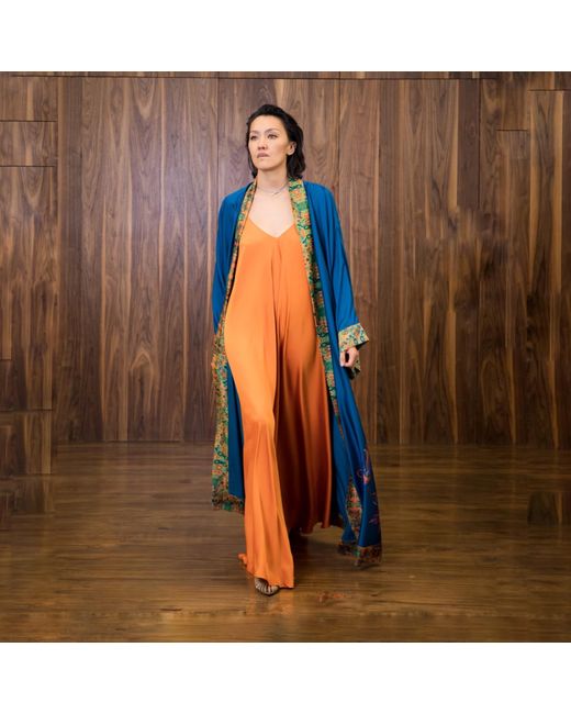 Janara Jones Fire Satin Bias Cut Maxi Dress With Spaghetti Straps in ...