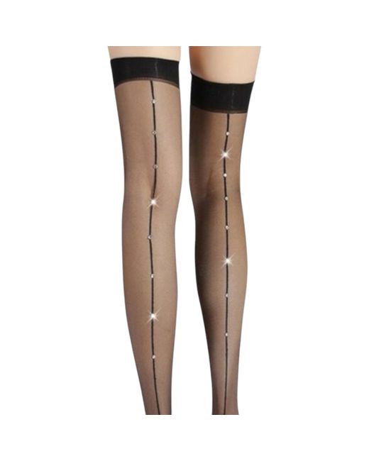 HIGH HEEL JUNGLE by KATHRYN EISMAN Glitter Seam Thigh High Socks in ...