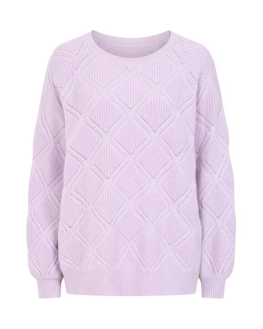 Loop Cashmere Diamond Stitch Sweater in Purple | Lyst UK