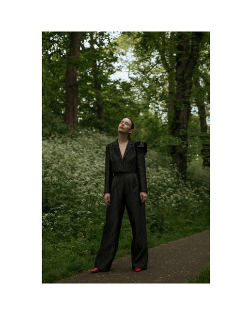 KAROLINA OZOLINSIUTE Moon Wide Leg Trousers in Grey | Lyst UK