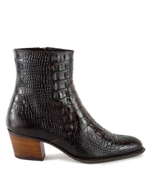 Keith Scarrott Shoes Asinara Croc Ankle Boot in Black | Lyst
