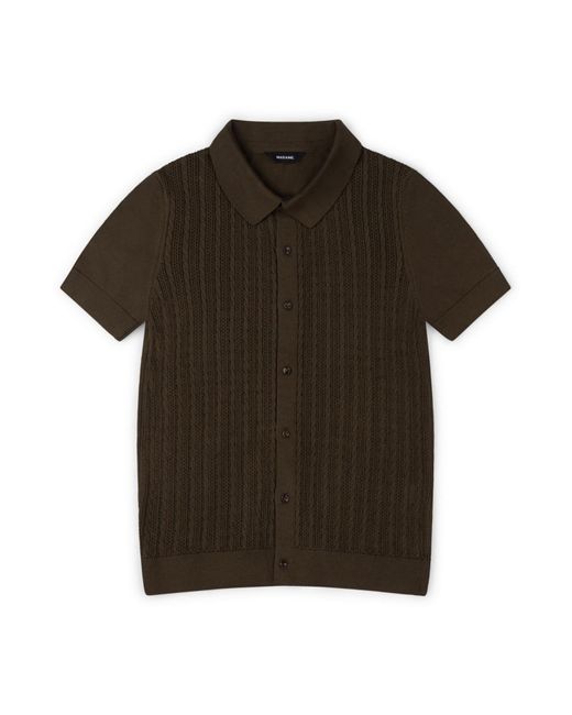 Marané Italian Knit Cable Shirt in Green for Men | Lyst UK