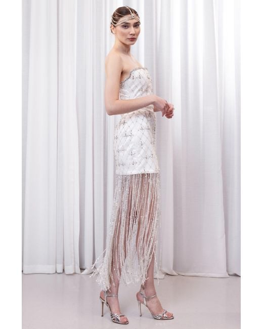 Tuba Ergin Athene Mini Dress in White | Lyst UK