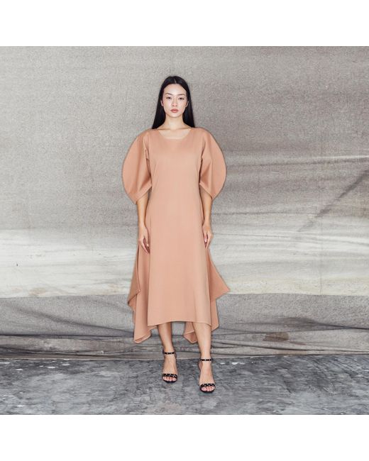 Bianca Popp Neutrals Puff Dress With Flaps in Brown | Lyst UK