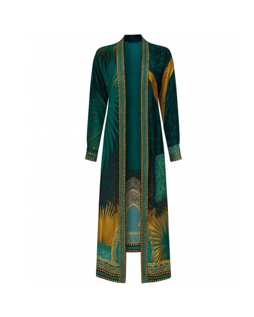 Ana Luisa Marrakech Open Front Kaftan in Green | Lyst UK
