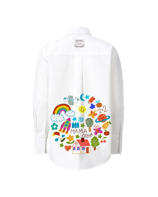 Mad&Len Mama's World Hand Painted Shirt in White | Lyst UK