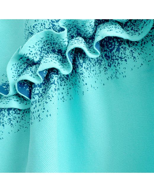 Arto. Aqua Ruffles Flared Knitted Top in Blue | Lyst