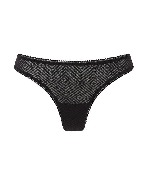 Nudea The Sheer Deco Barely There Thong in Black | Lyst