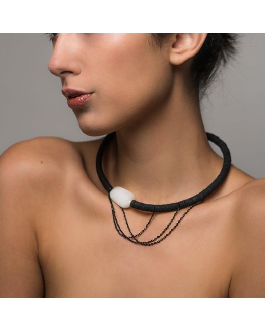 Black leather choker necklaces store