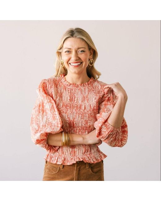 SUNSHINE TIENDA Neutrals Rose Rose Gilded Palm Hali Top in Orange | Lyst UK