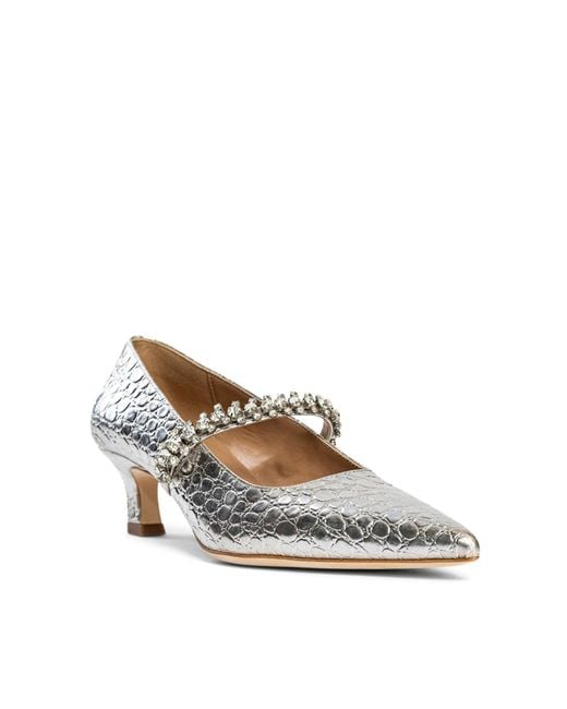 Allegra James Antonella Evening Night Out Embossed Leather Kitten Heel ...