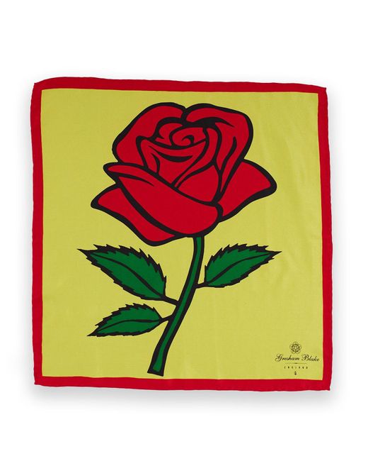 Gresham Blake Rose Pocket Square in Green for Men | Lyst UK