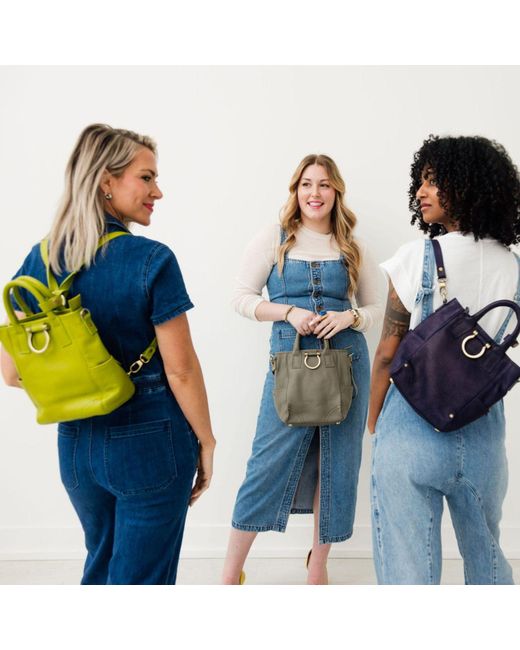 Sapahn Chloe Mini Convertible Backpack & Crossbody in Green | Lyst