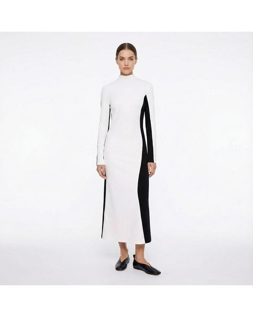 BLUZAT Bicolor Modal Maxi Dress in White | Lyst UK