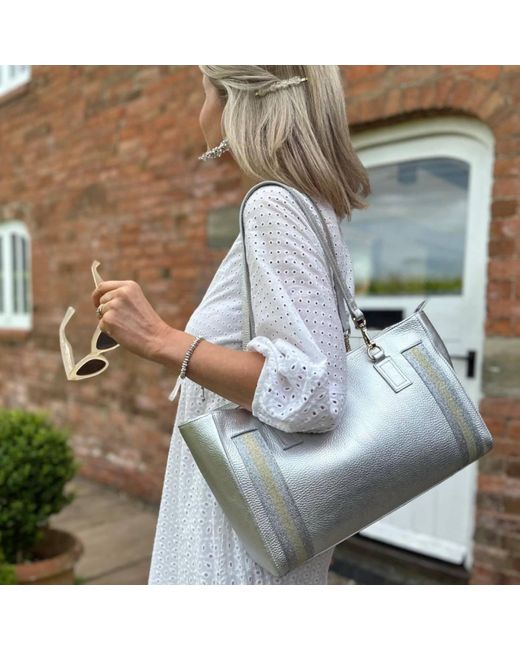 Meg & Bee London Mini Slouchy Tote Bag in Gray | Lyst