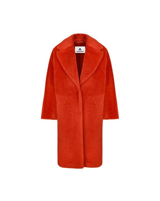 Merlenne Alpaka Deep Coat in Red | Lyst UK