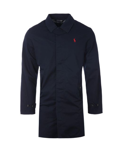 Polo Ralph Lauren Cotton City Twill Walking Coat In Navy Blue For Men
