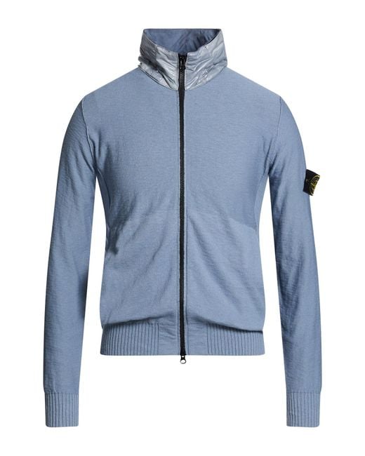 Stone Island Cardigan Cotton, Polyamide, Polyurethane Resin in Blue for ...