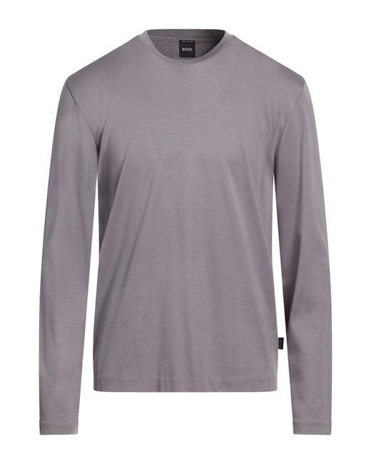 BOSS T-Shirt Pima Cotton in Gray for Men | Lyst