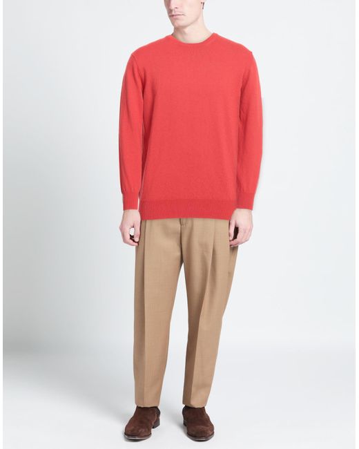 HENRY CASHMERE Sweater in Red for Men | Lyst