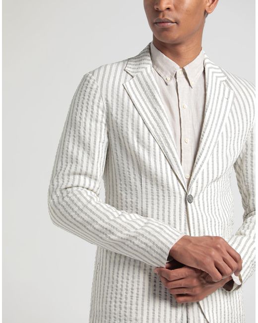 Emporio Armani Suit Cotton Viscose Linen Silk in Grey for Men Lyst UK