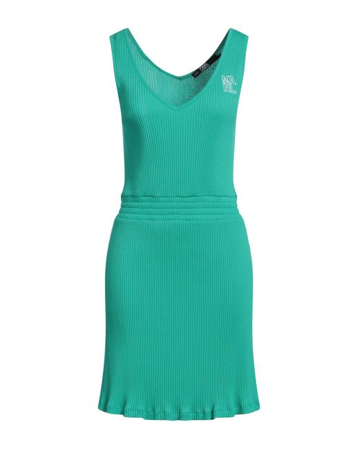 Karl Lagerfeld Mini Dress Cotton in Green | Lyst