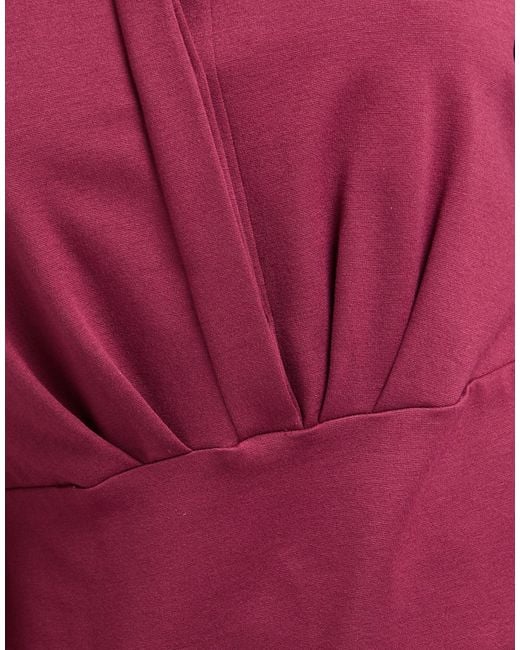 Robert Friedman Burgundy Midi Dress Viscose, Wool, Elastane in Purple ...