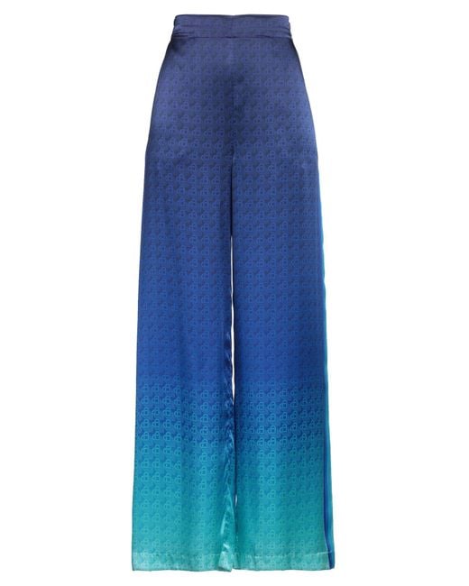 CASABLANCA Pants Silk in Blue | Lyst