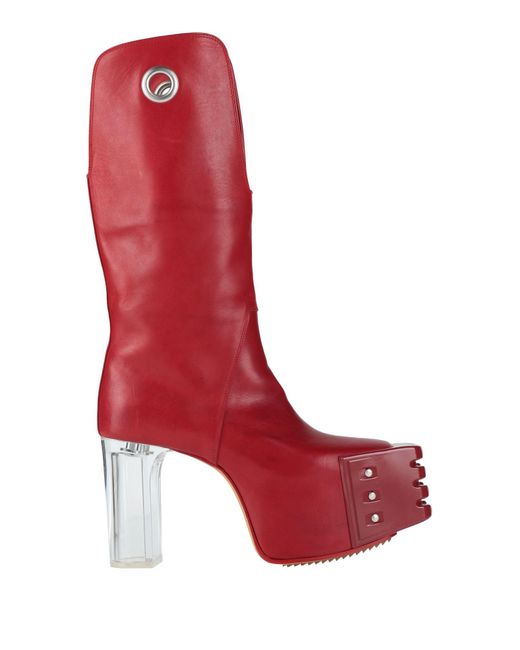 Rick Owens Boot Leather in Red for Men | Lyst