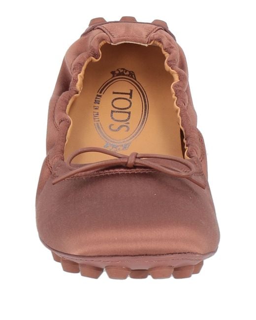 Tod's Antique Rose Ballet Flats Leather, Textile Fibers in Pink | Lyst