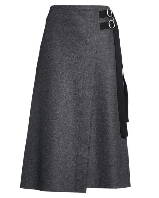 Jil Sander Midi Skirt Wool, Polyamide in Grey | Lyst UK