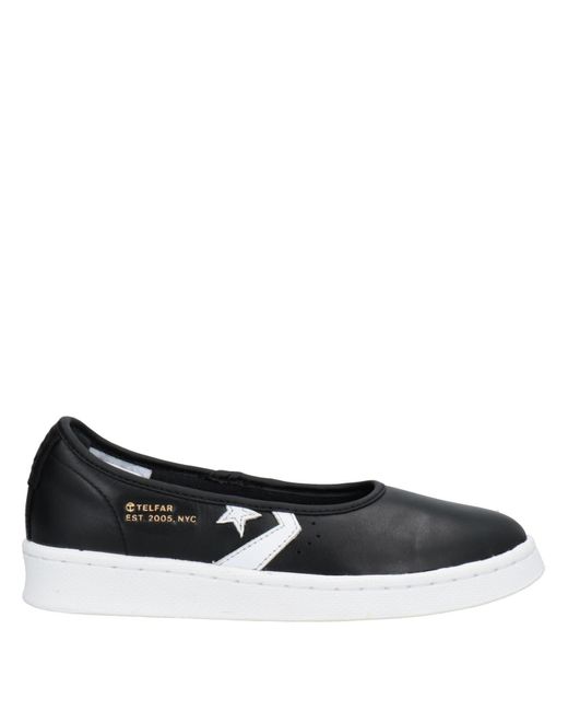 TELFAR X CONVERSE Leather Round-Toe Ballet Flats in Black | Lyst