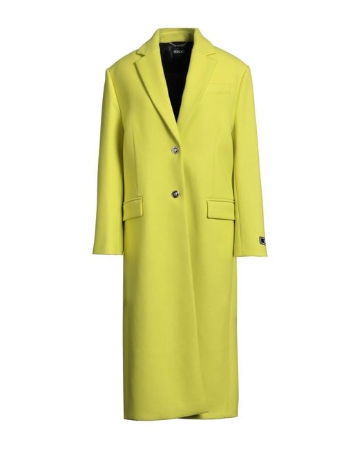 Versace Coat in Yellow | Lyst