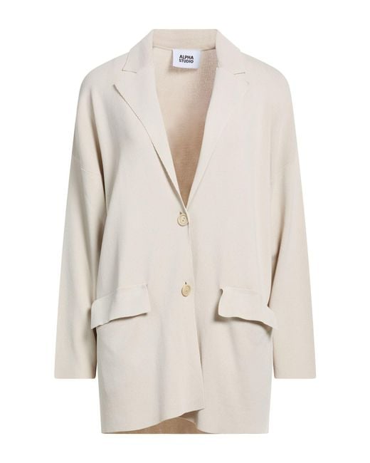 Alpha Studio Blazer in White | Lyst UK