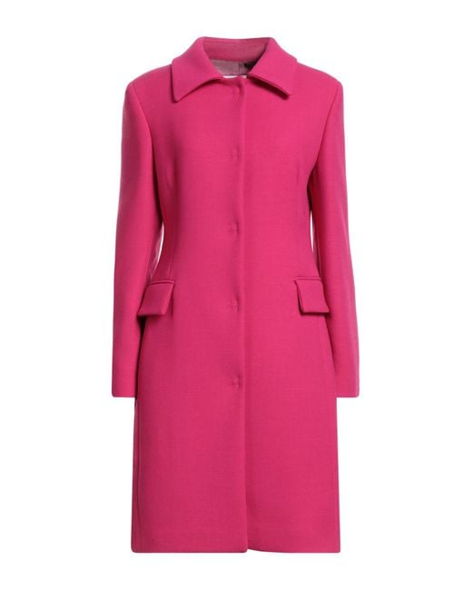 ANNIE PARIS Fuchsia Coat Wool, Polyamide in Pink | Lyst UK