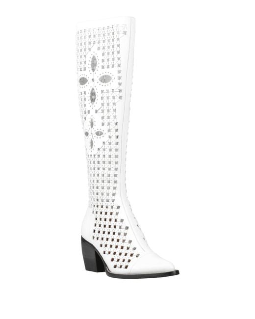 Chloé Ivory Boot Leather in White | Lyst UK