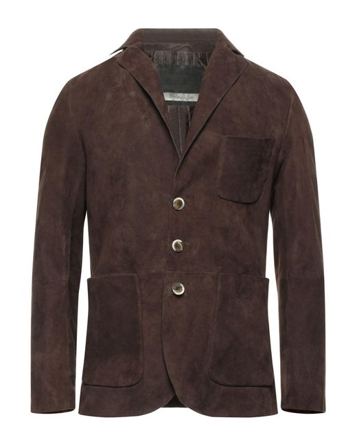 Vintage De Luxe Leather Suit Jacket in Brown for Men | Lyst UK