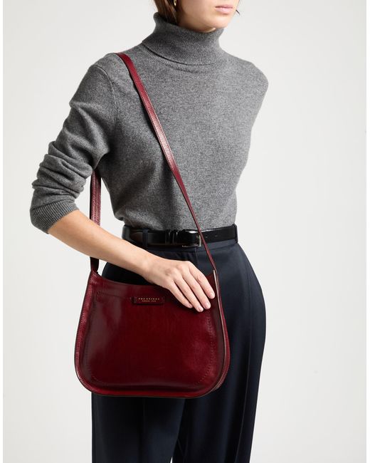The Bridge Burgundy Cross-Body Bag Cow Leather in Red | Lyst