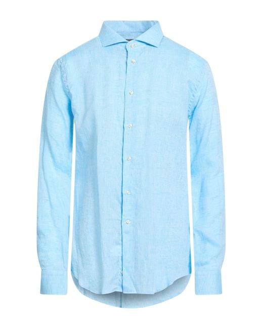 JACOPO C. Azure Shirt Linen in Blue for Men | Lyst UK
