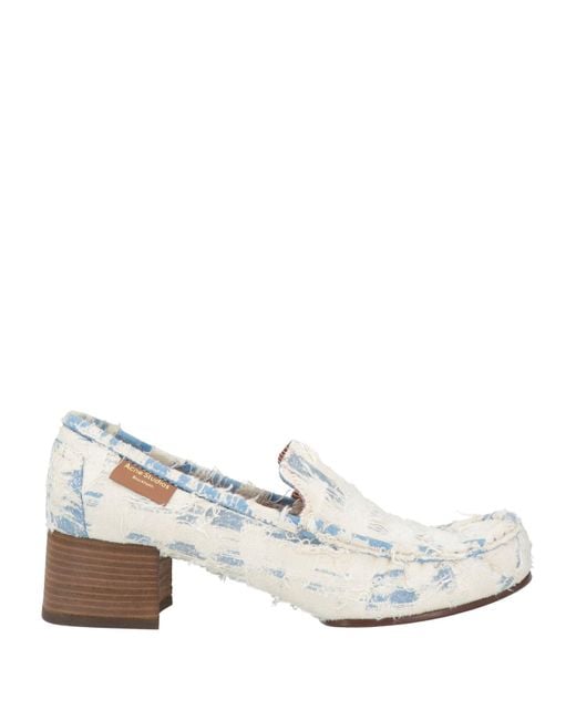 Acne Studios Loafers Leather, Textile Fibers in White | Lyst