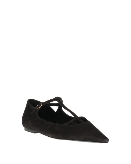 The Row Ballet Flats Leather in Black | Lyst